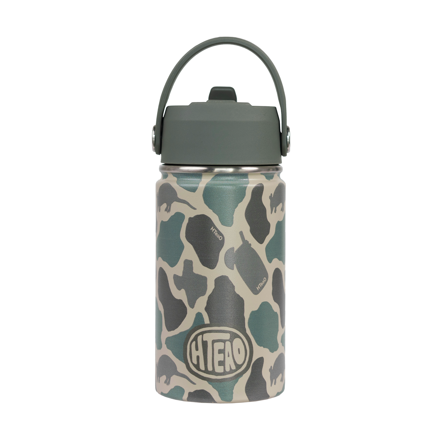 Olive Duck Camo HTeaO Good Times Mini Bottle Flip Straw